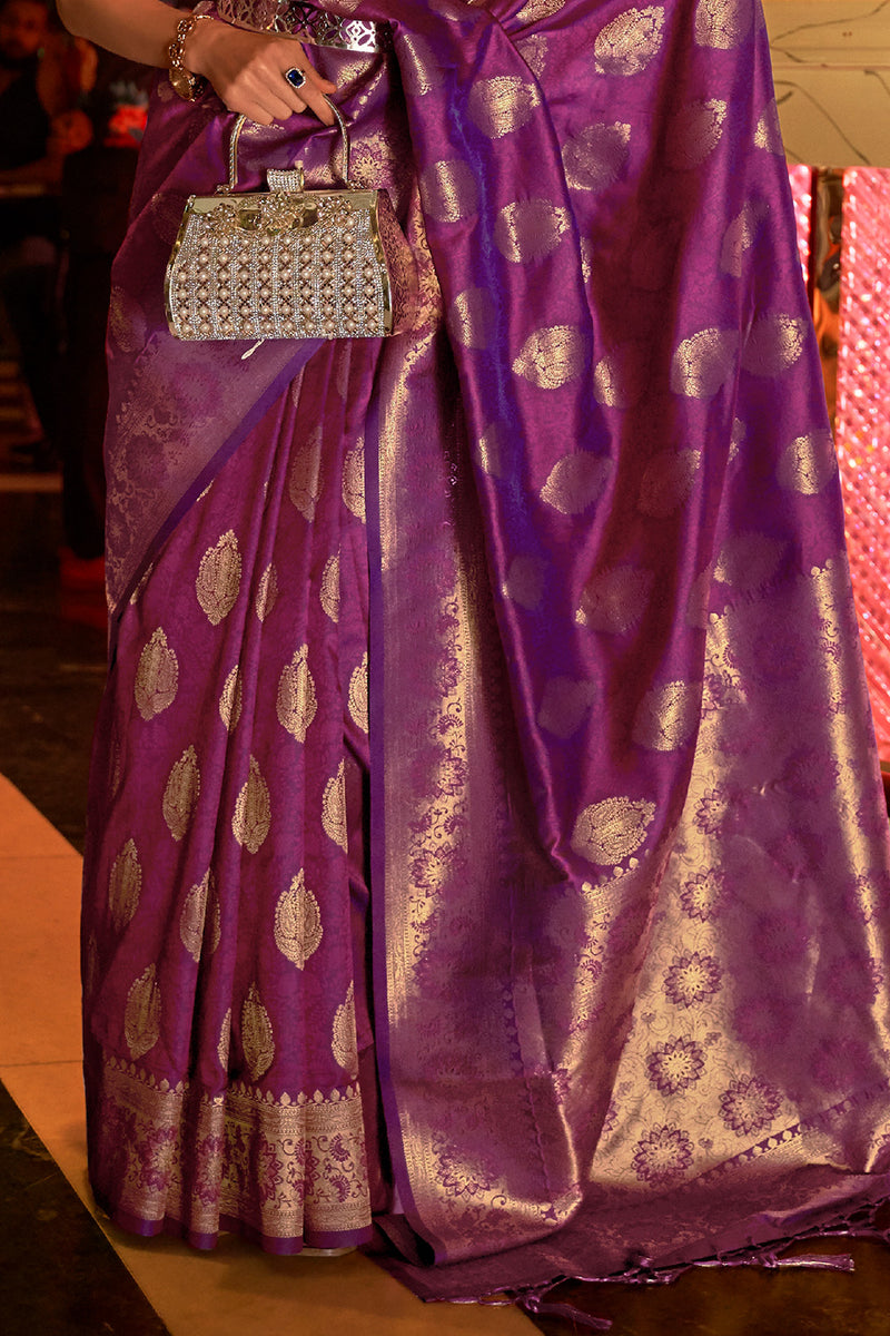 Patriarch Purple Kanjivaram Saree – NITARAA