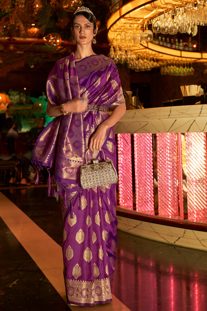 Patriarch Purple Kanjivaram Saree – NITARAA